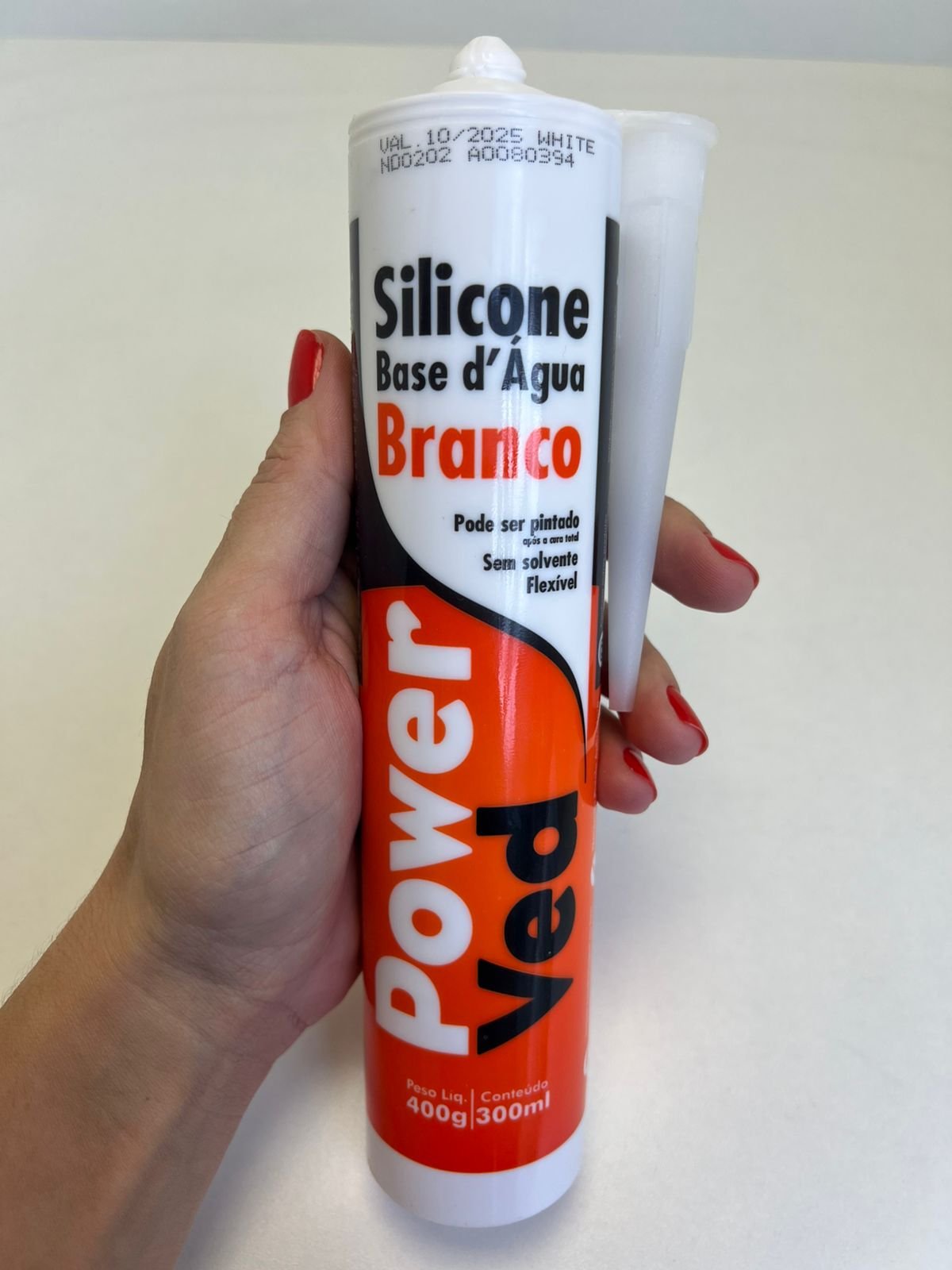 Silicone Adesivo Base d'Água Branco para Vedação Power Ved de 300ml ...